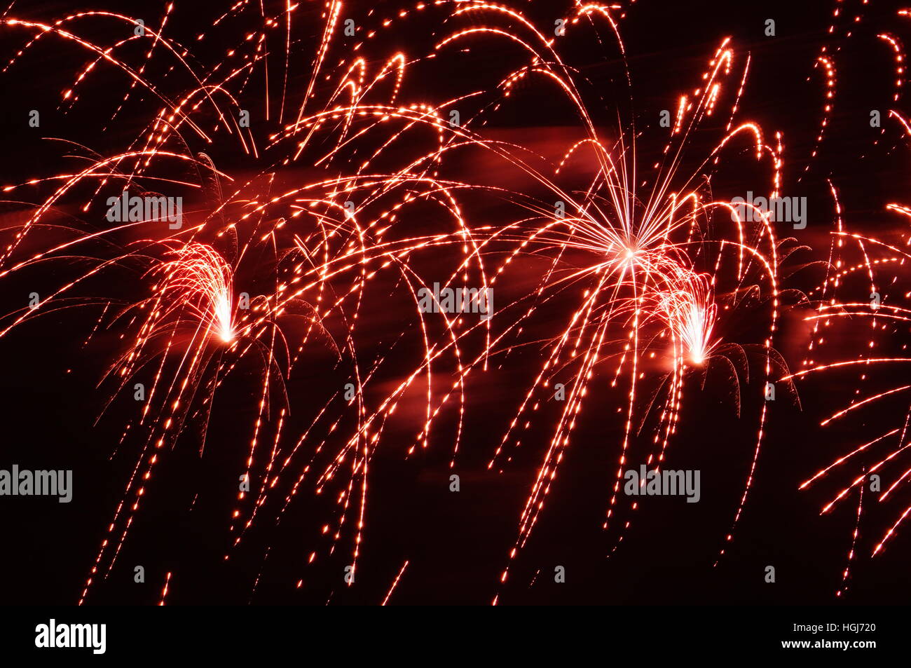 red fireworks explosion Stock Photo - Alamy