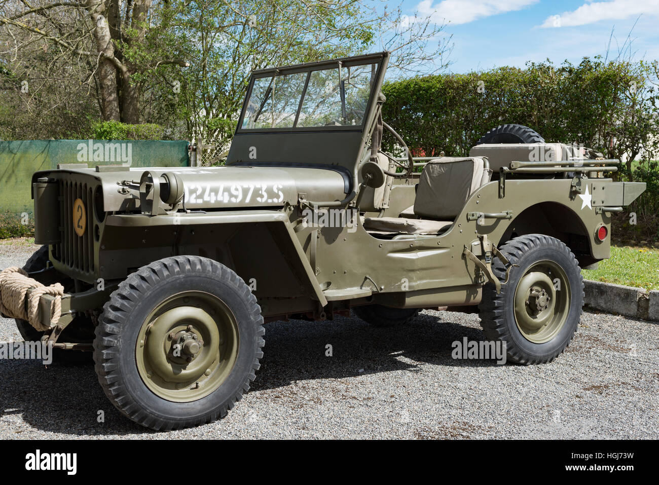 old four wheels drive military vehicle of world war two Stock Photo - Alamy