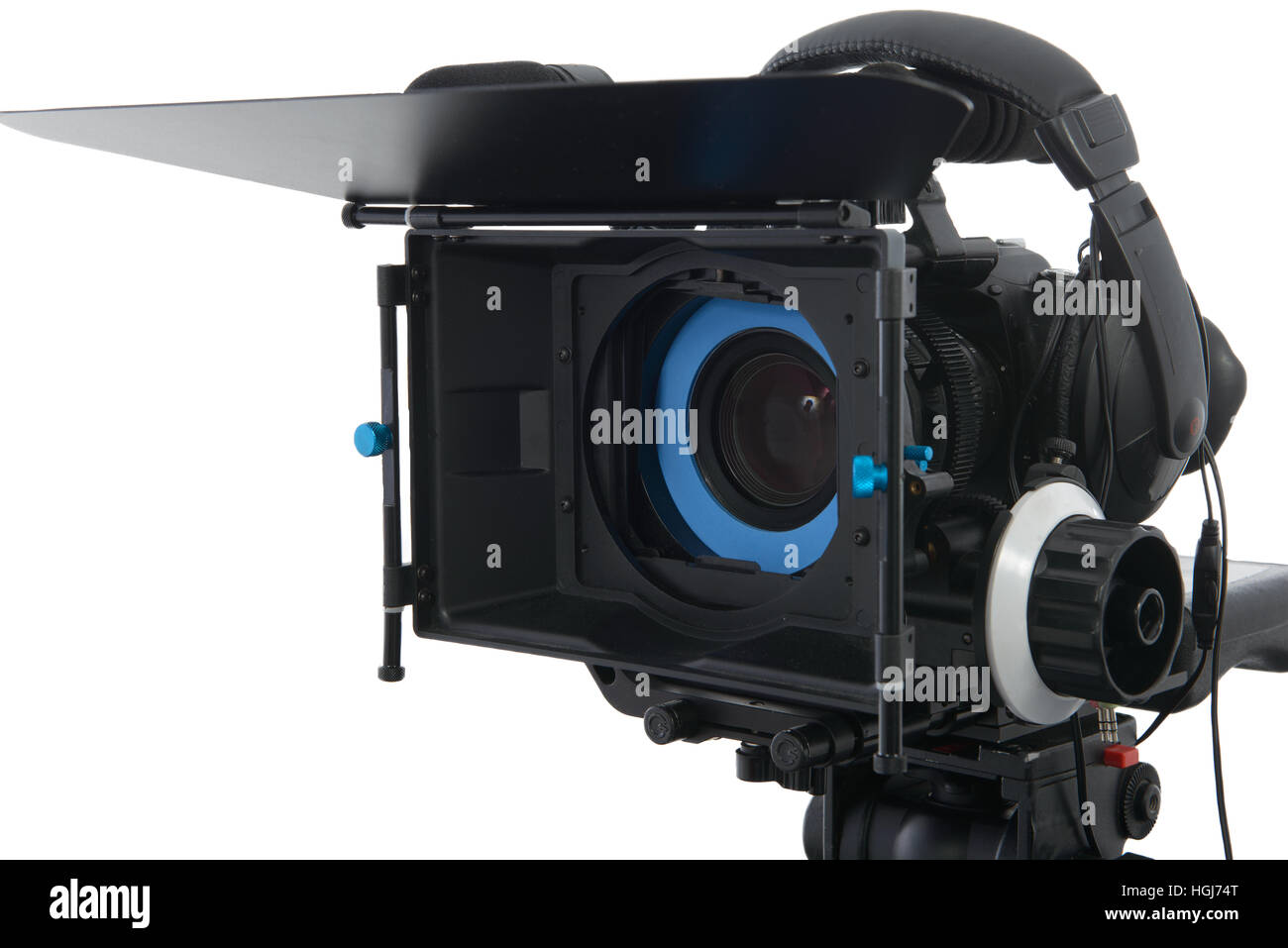 Professional video camera on the white background Stock Photo - Alamy