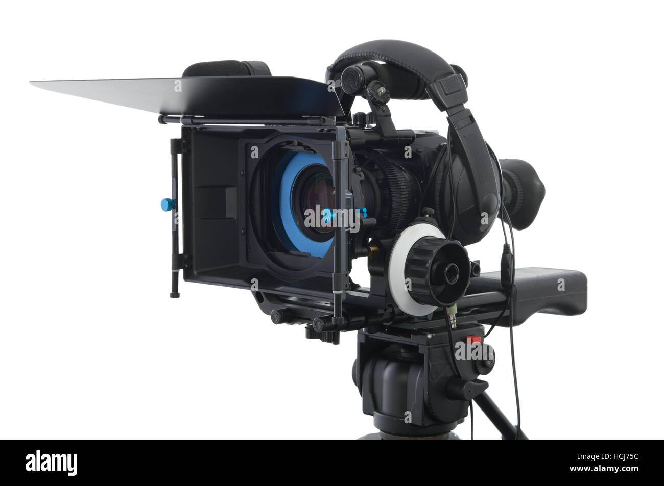 Professional video camera on the white background Stock Photo - Alamy