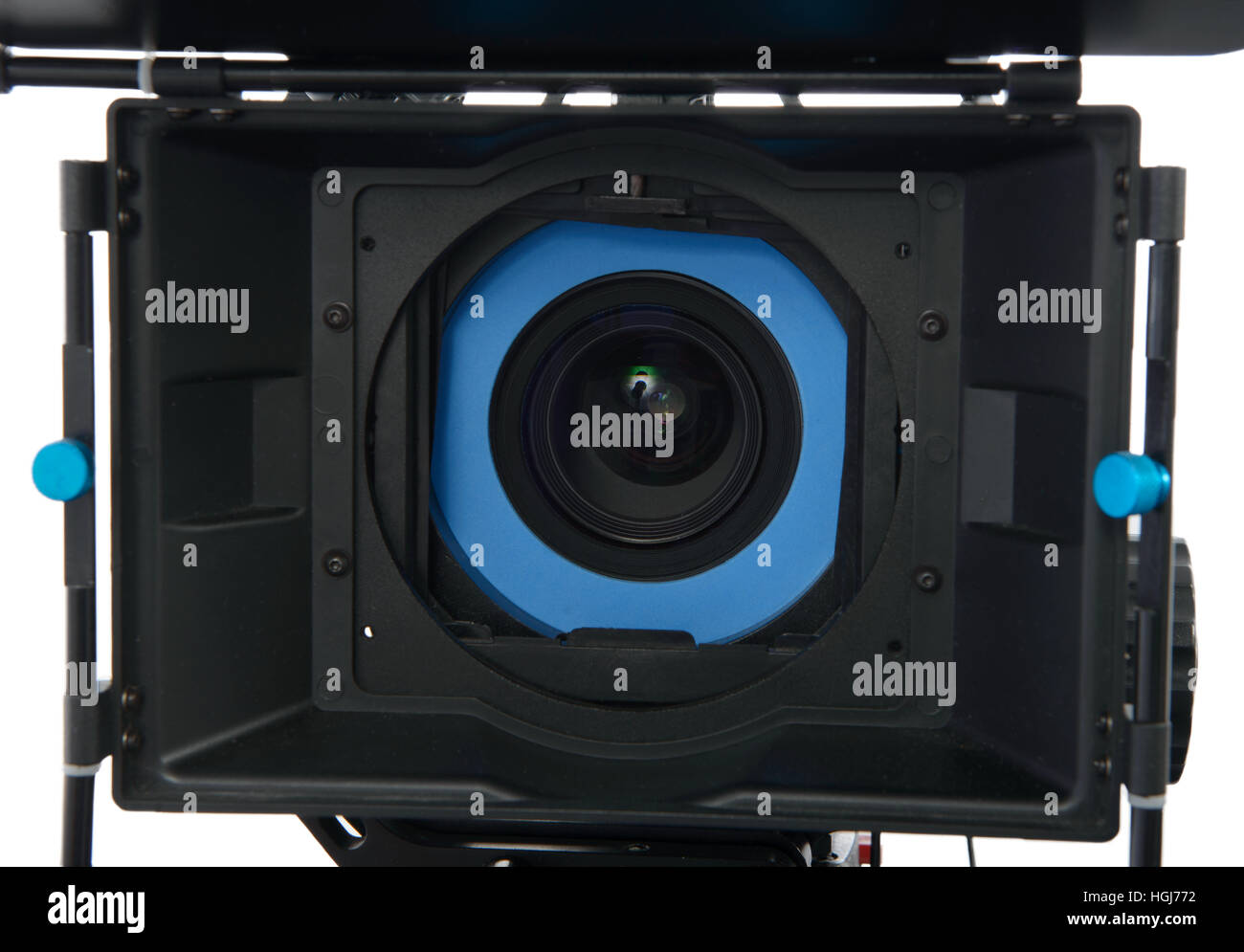 Professional video camera on the white background Stock Photo - Alamy