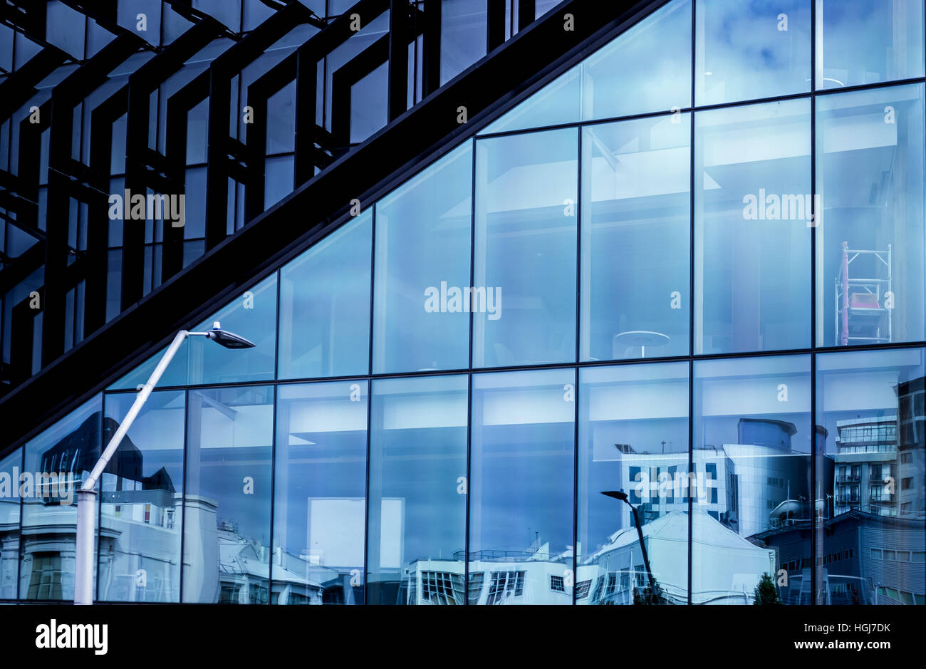 Windows of commercial building in New Zealand Stock Photo - Alamy