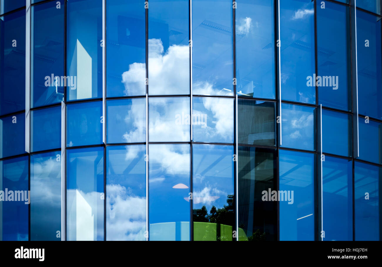Windows of commercial building in New Zealand Stock Photo - Alamy