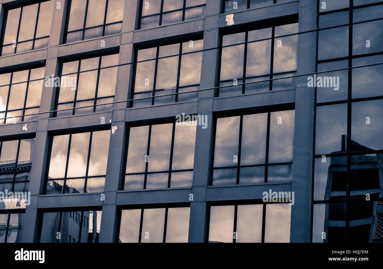 Windows of commercial building in New Zealand Stock Photo - Alamy