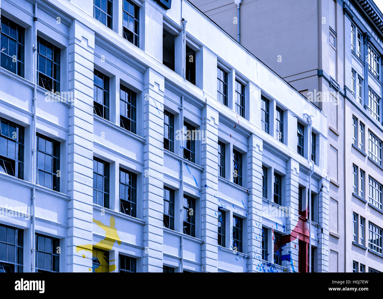 Windows of commercial building in New Zealand Stock Photo - Alamy