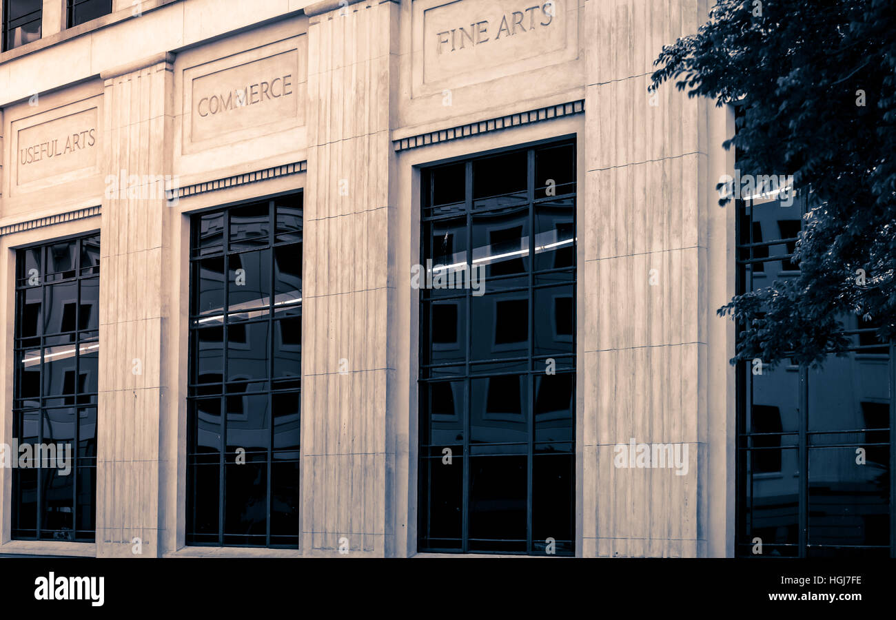 Windows of commercial building in New Zealand Stock Photo - Alamy