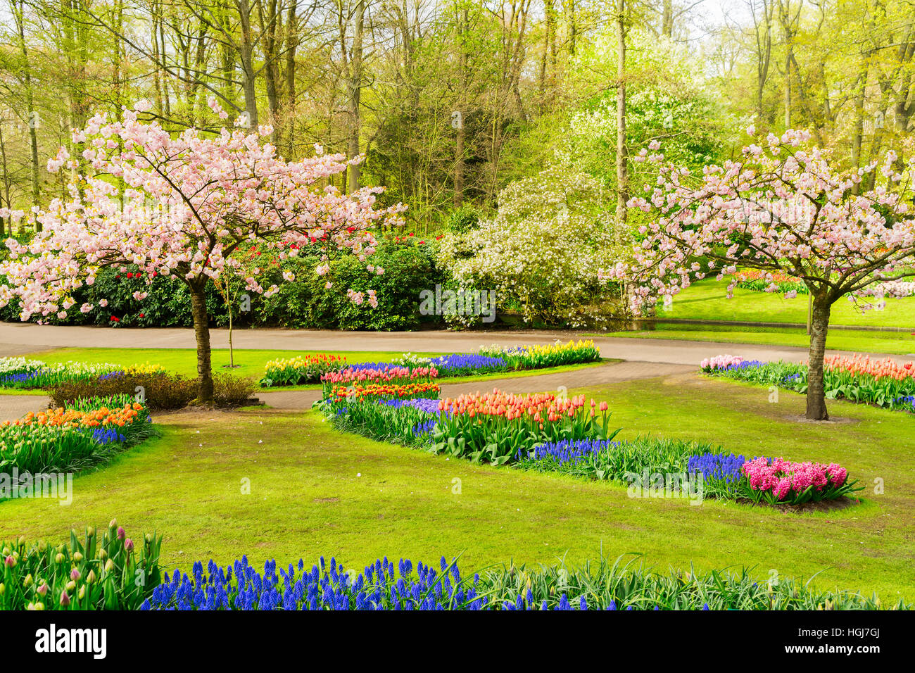 Formal spring garden Stock Photo - Alamy
