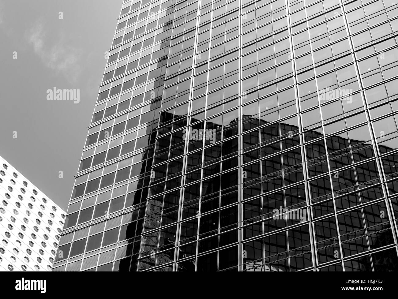 Windows of commercial building in Hong Kong with B&W color Stock Photo ...