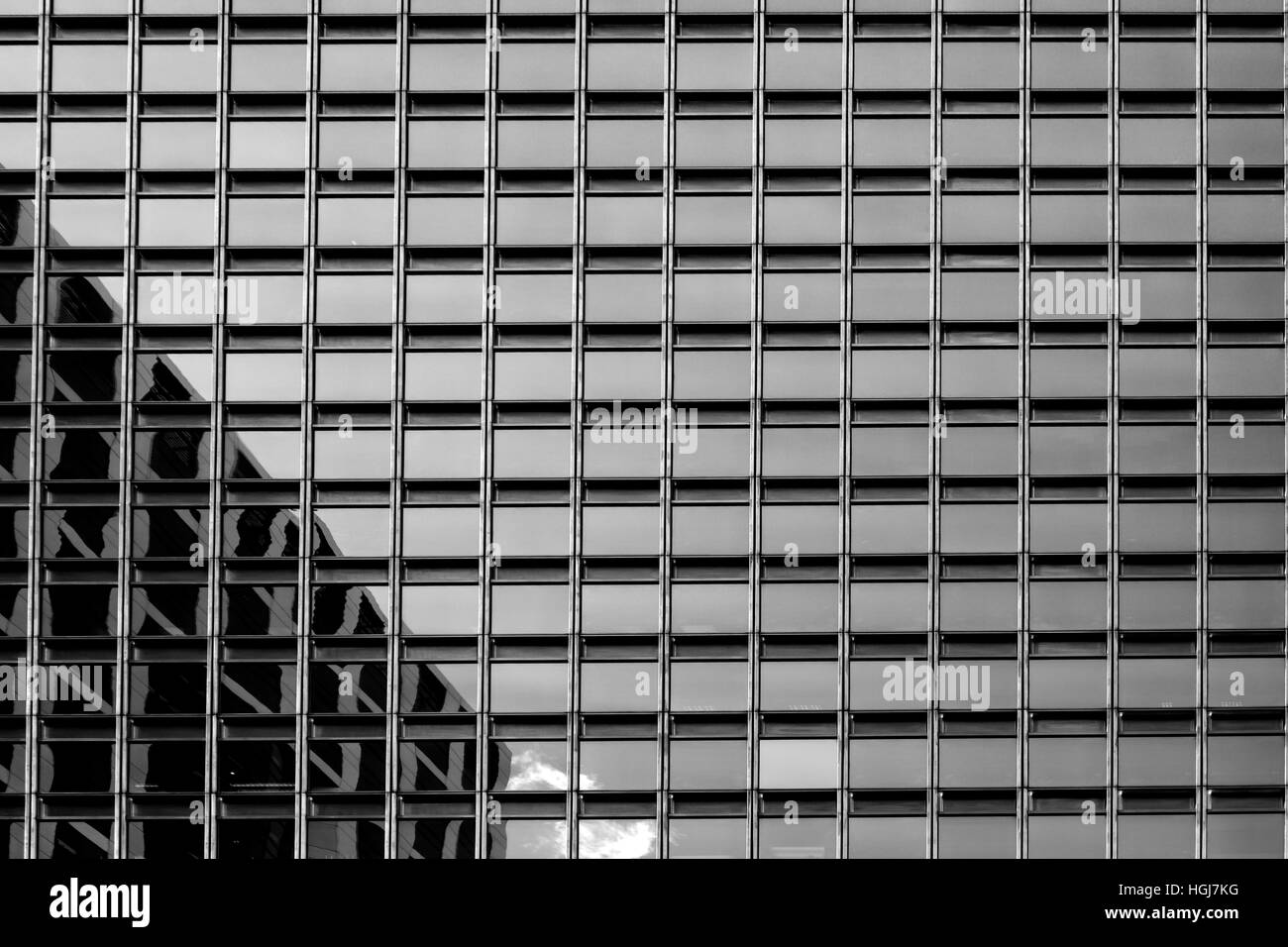 Windows of commercial building in Hong Kong with B&W color Stock Photo ...