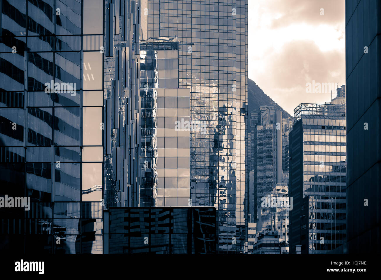 Windows of commercial building in Hong Kong Stock Photo - Alamy