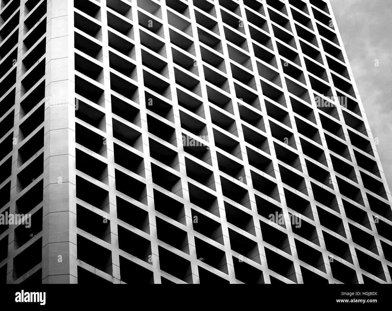 Windows of commercial building in Hong Kong with B&W color Stock Photo ...
