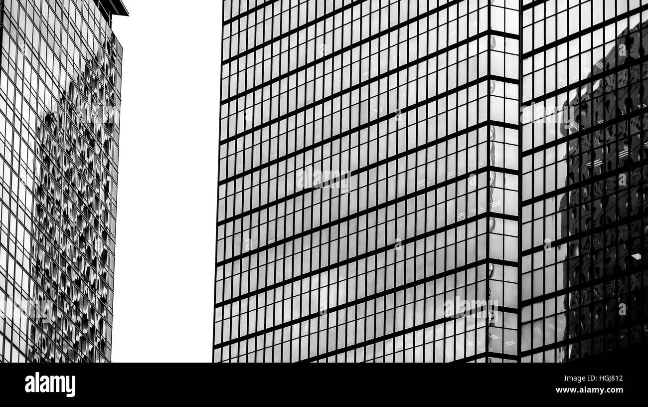 Windows of commercial building in Hong Kong with B&W color Stock Photo ...