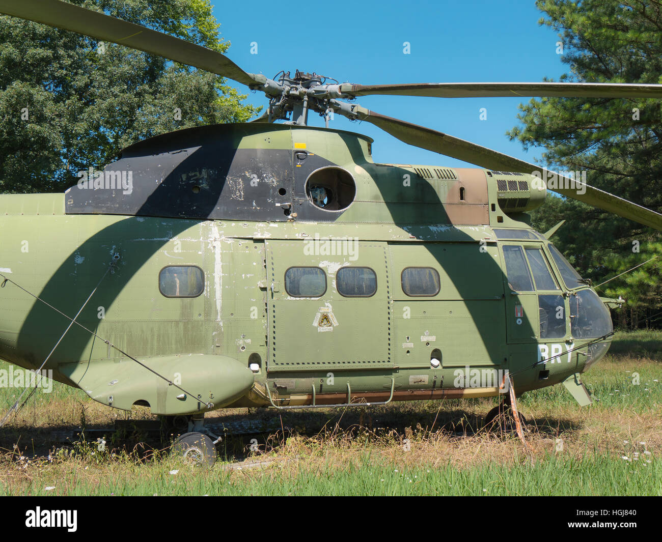 the wreck of a old military helicopter Stock Photo - Alamy
