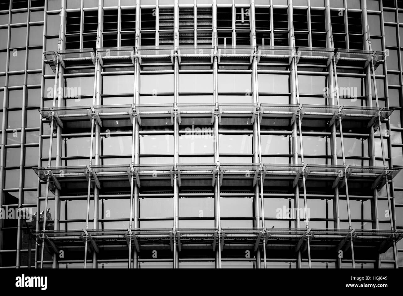 Windows of commercial building in Hong Kong with B&W color Stock Photo ...