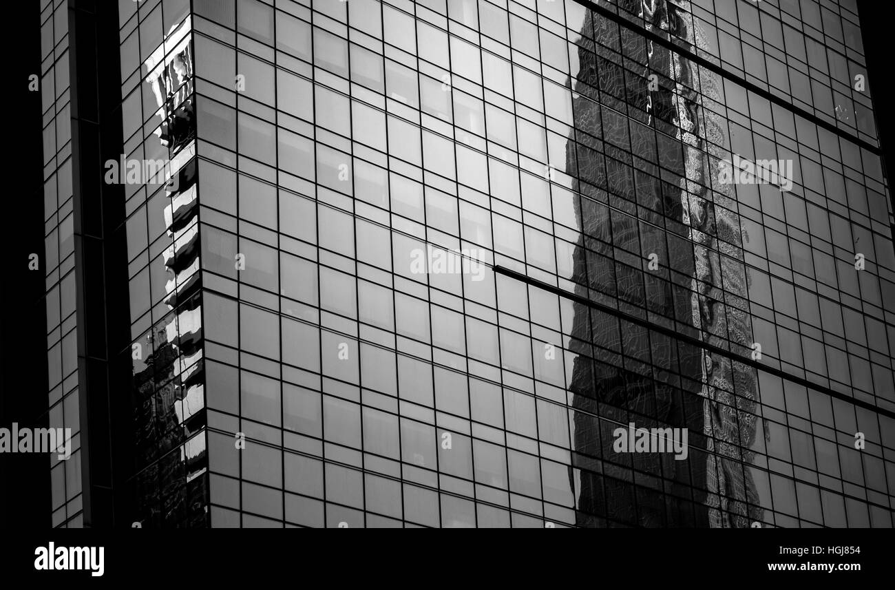 Windows of commercial building in Hong Kong with B&W color Stock Photo ...