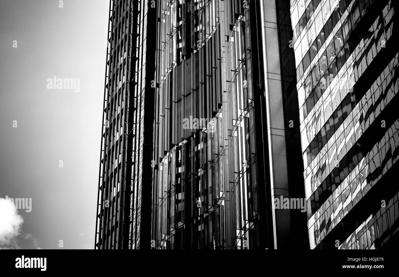 Windows of commercial building in Hong Kong with B&W color Stock Photo ...