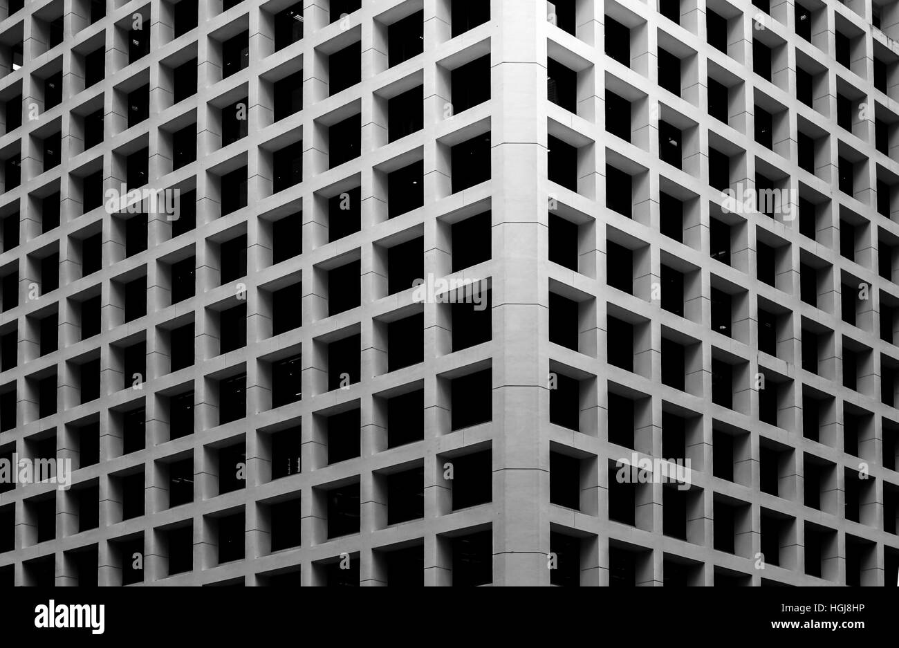 Windows of commercial building in Hong Kong with B&W color Stock Photo ...