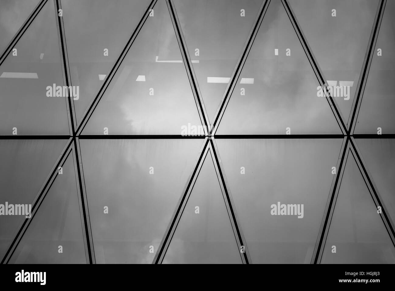 Windows of commercial building in Hong Kong with B&W color Stock Photo ...