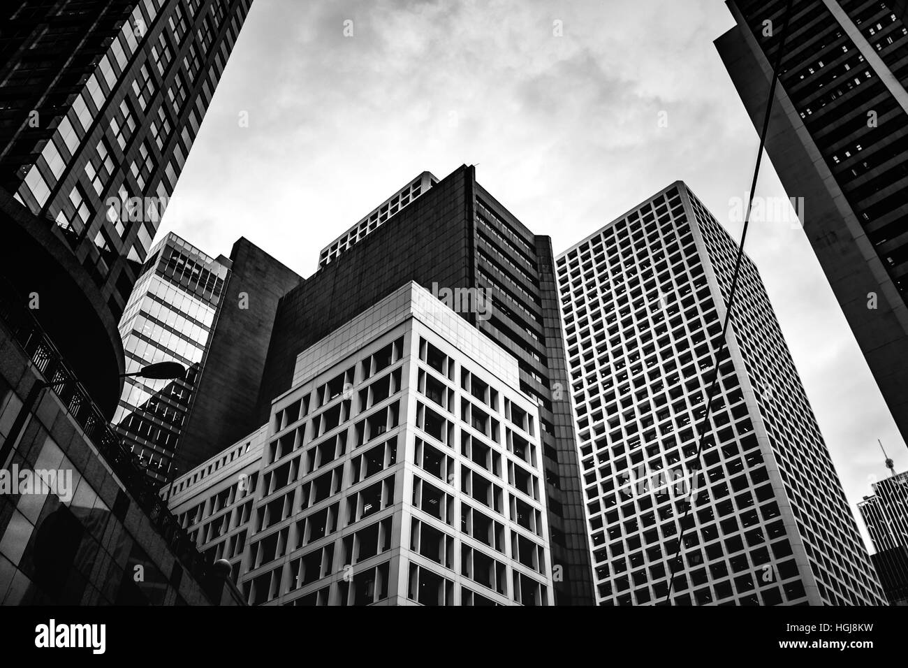 Windows of commercial building in Hong Kong with B&W color Stock Photo ...