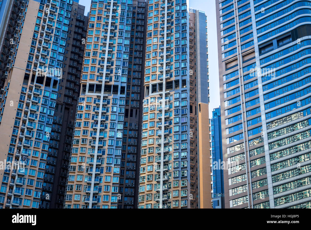 Windows of commercial building in Hong Kong Stock Photo - Alamy