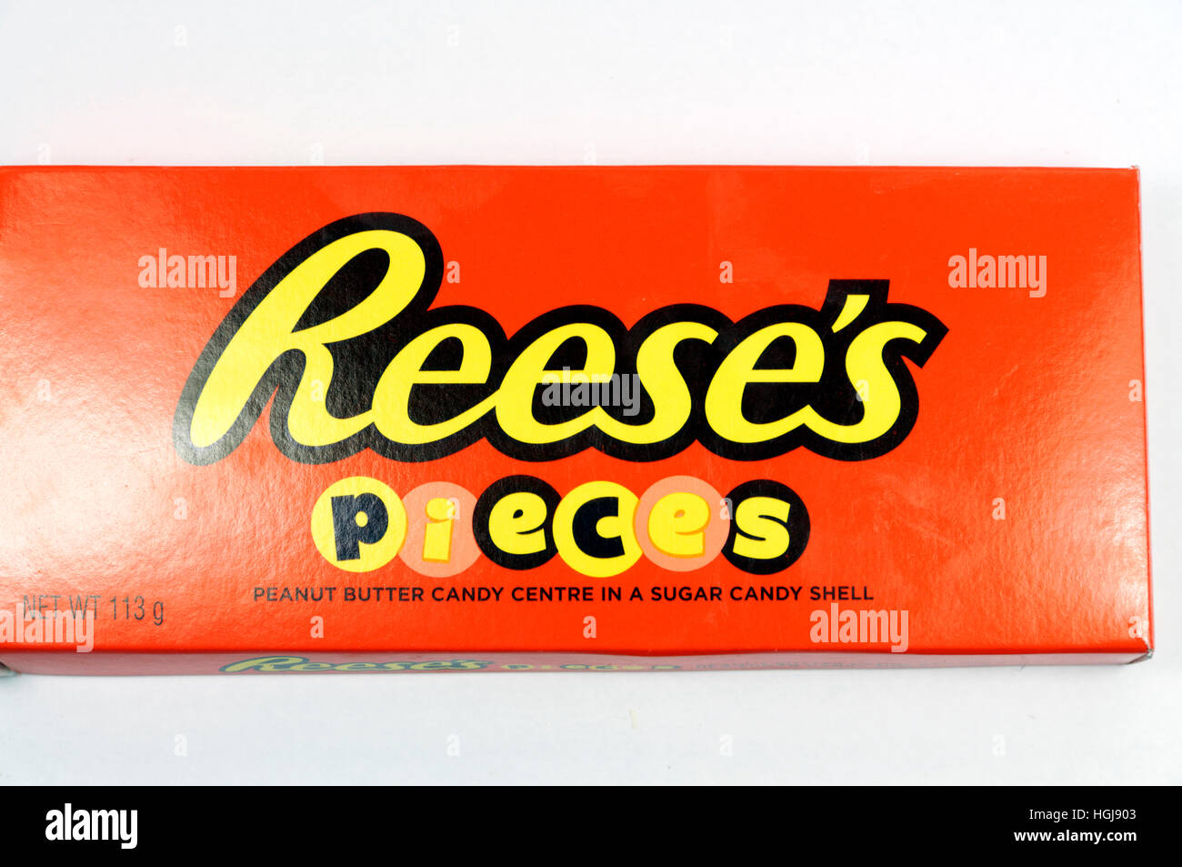 Reeses pieces, peanut butter sweet packet Stock Photo - Alamy