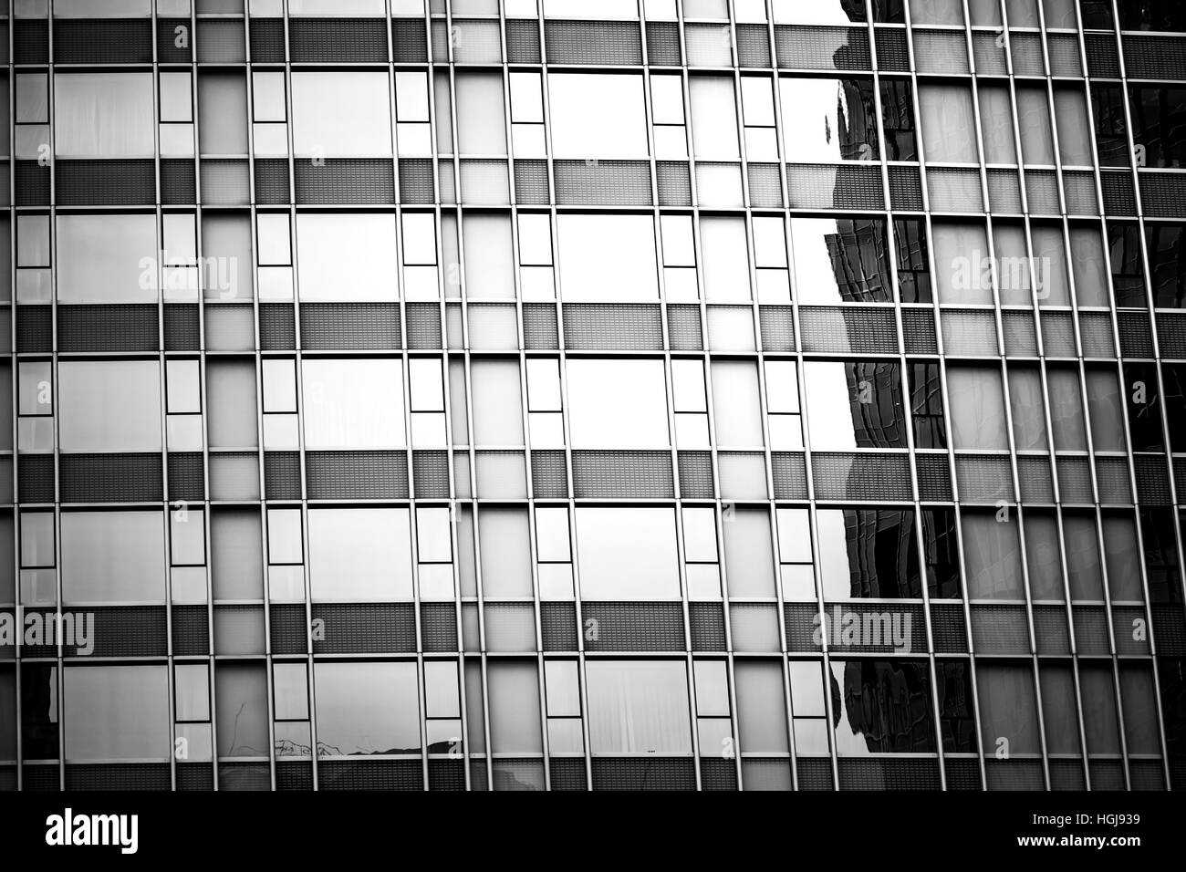 Windows of commercial building in Hong Kong with B&W color Stock Photo ...