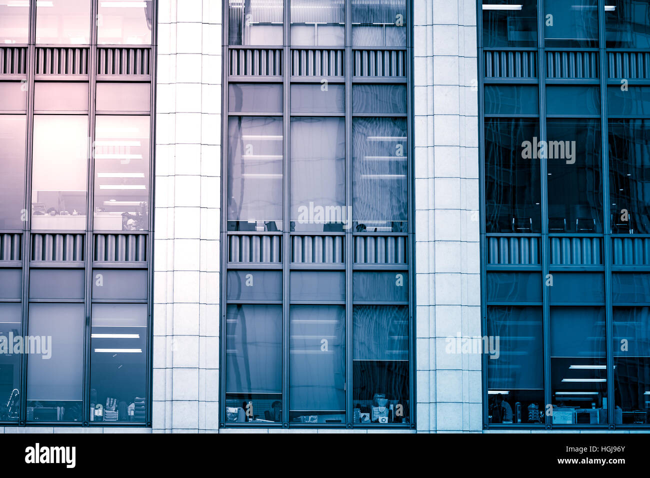 Windows of commercial building in Hong Kong Stock Photo - Alamy