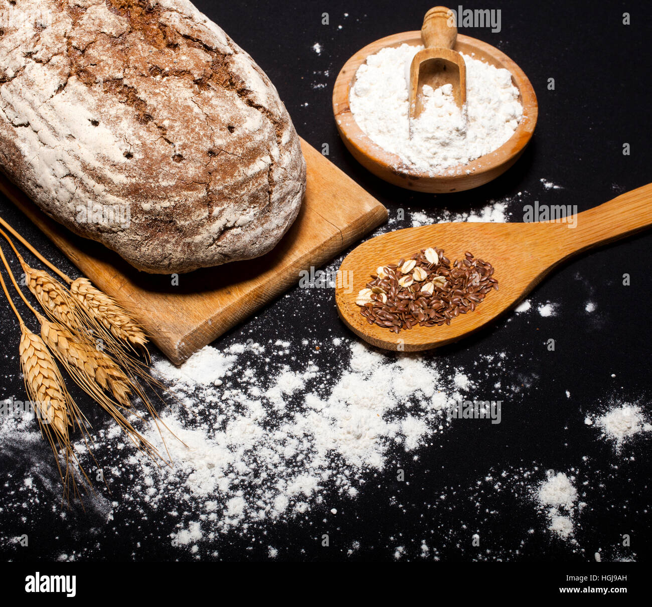 Ingredients and utensils for the preparation of bakery products - flour ...