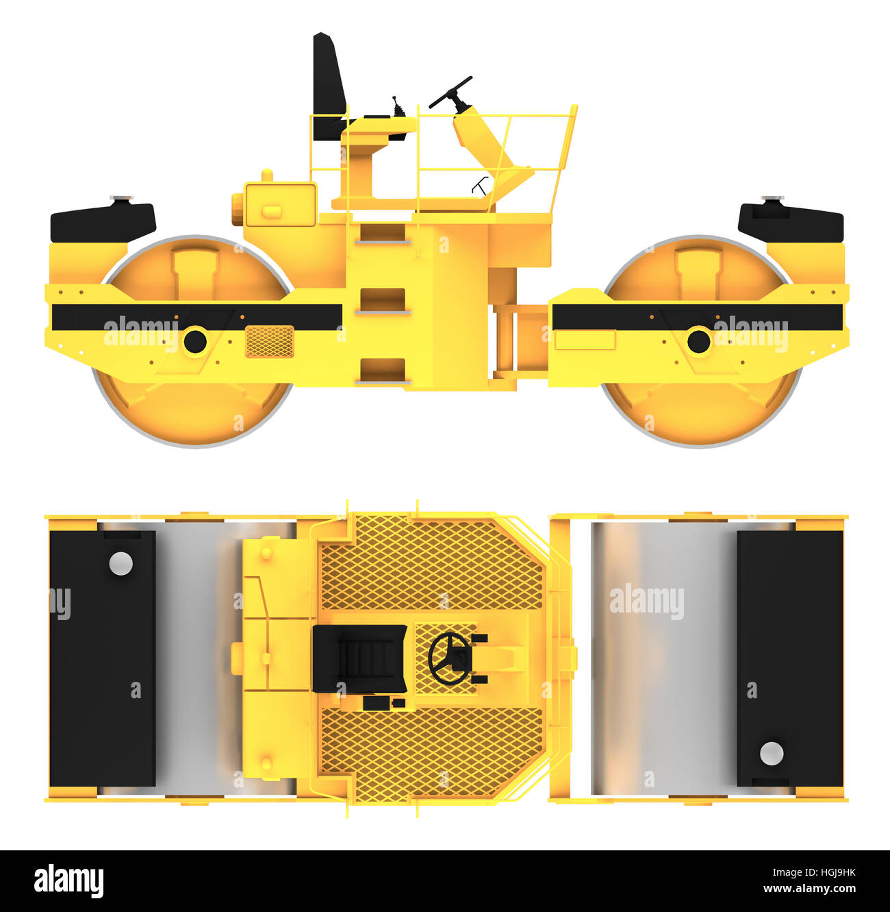 Road roller 3d hi-res stock photography and images - Alamy