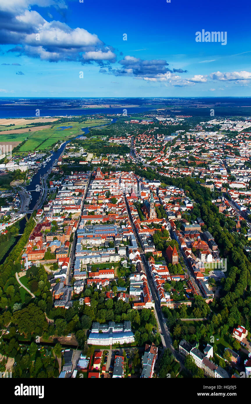 aerial view of Hanse City Greifswald Stock Photo - Alamy