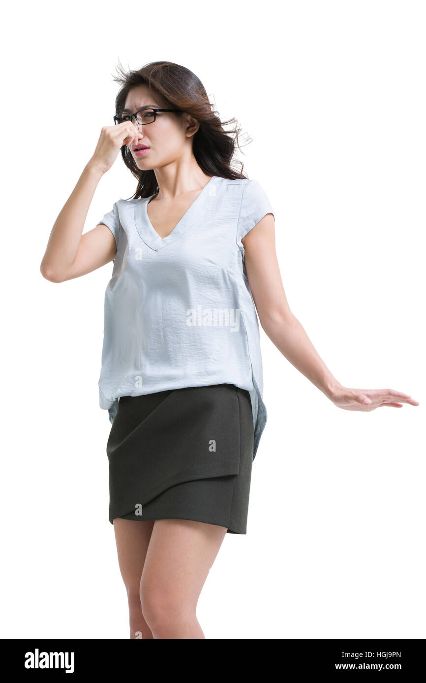 Holding nose smell Cut Out Stock Images & Pictures - Alamy