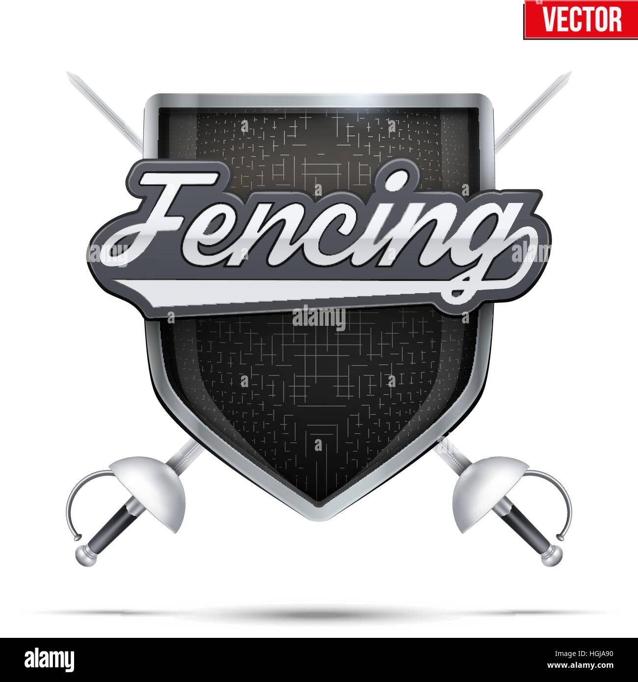 Premium symbol of Fencing shield label Stock Vector Image & Art - Alamy
