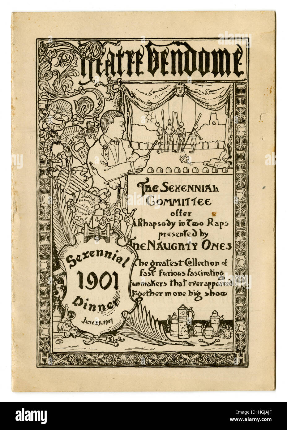 Antique theater program from the Theatre Vendome at Harvard University ...