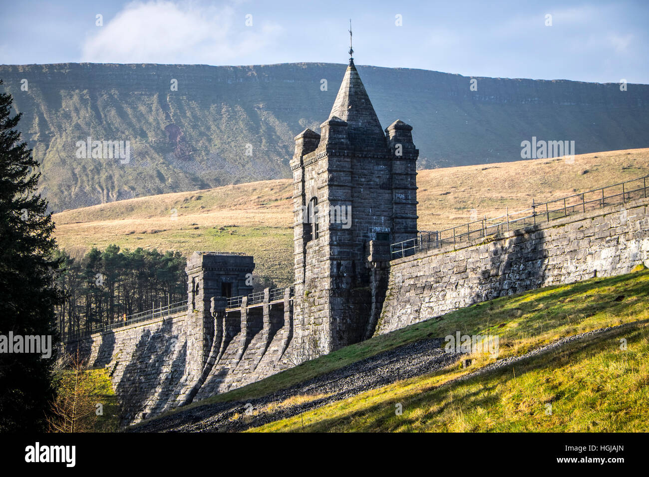 reservoir dam with tower Stock Photo - Alamy
