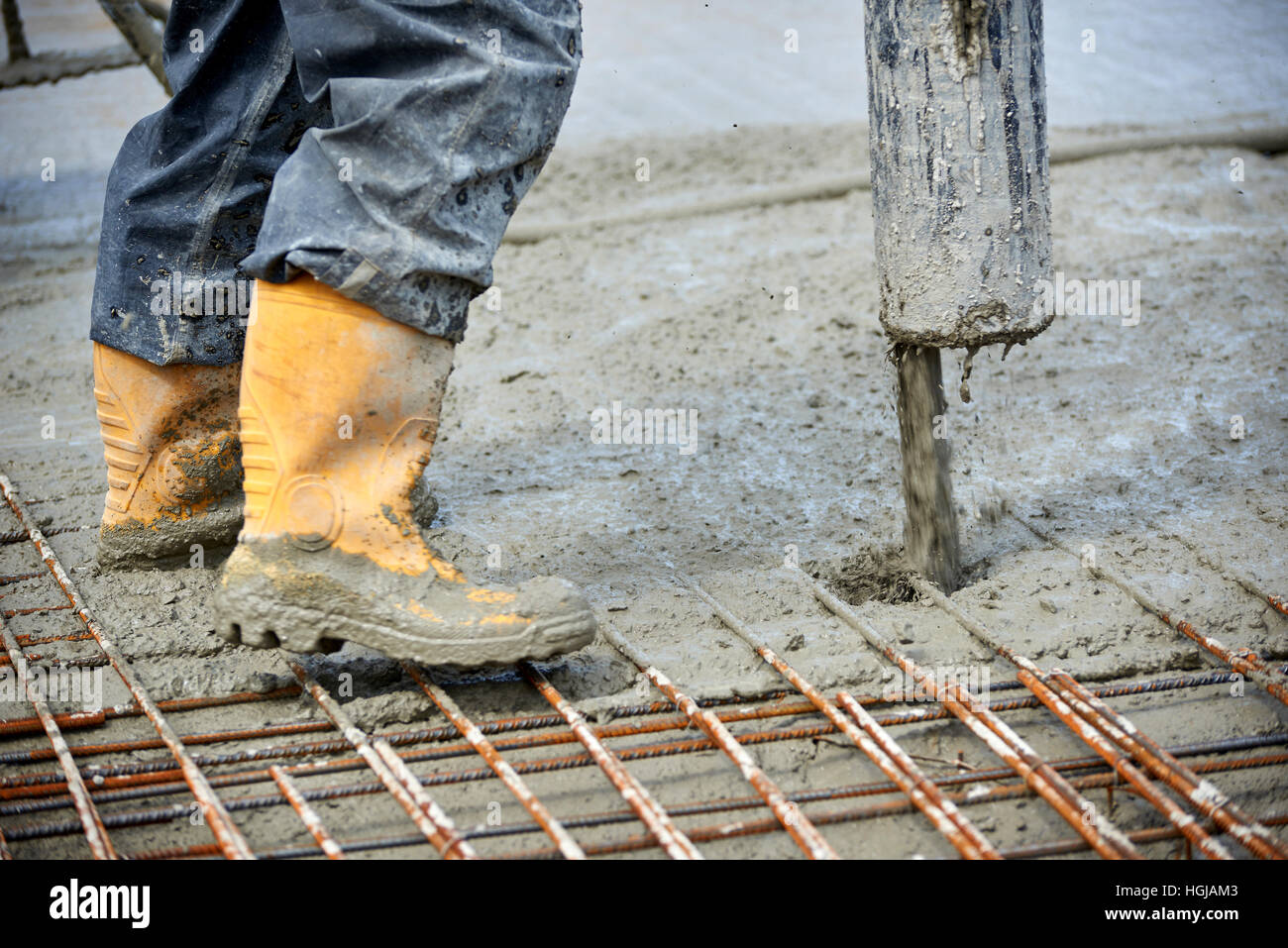 construction site pouring concrete Stock Photo - Alamy