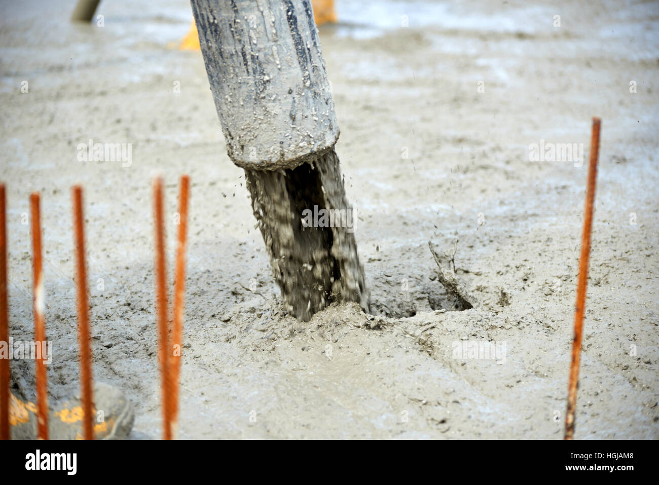 construction site pouring concrete Stock Photo - Alamy