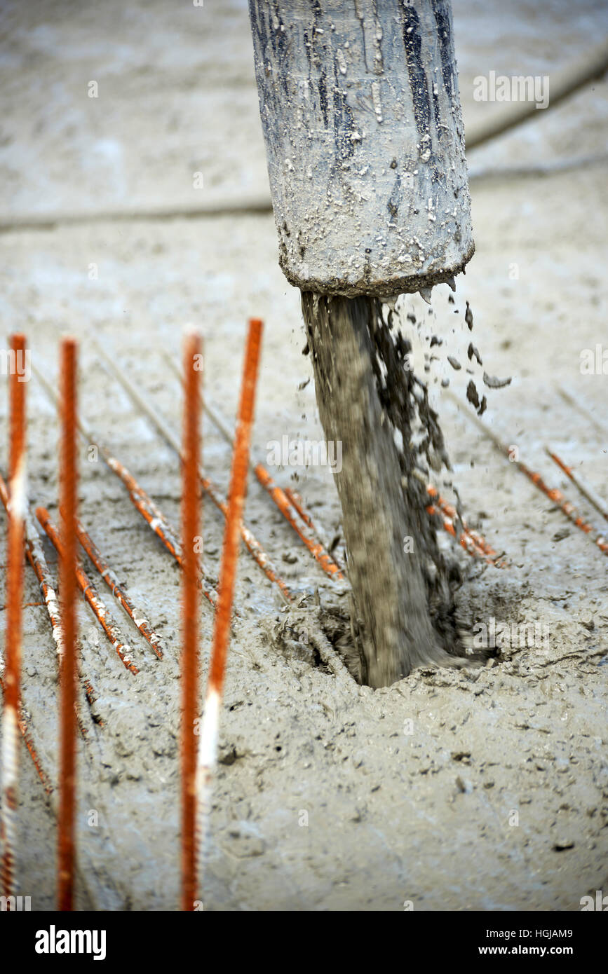 construction site pouring concrete Stock Photo - Alamy