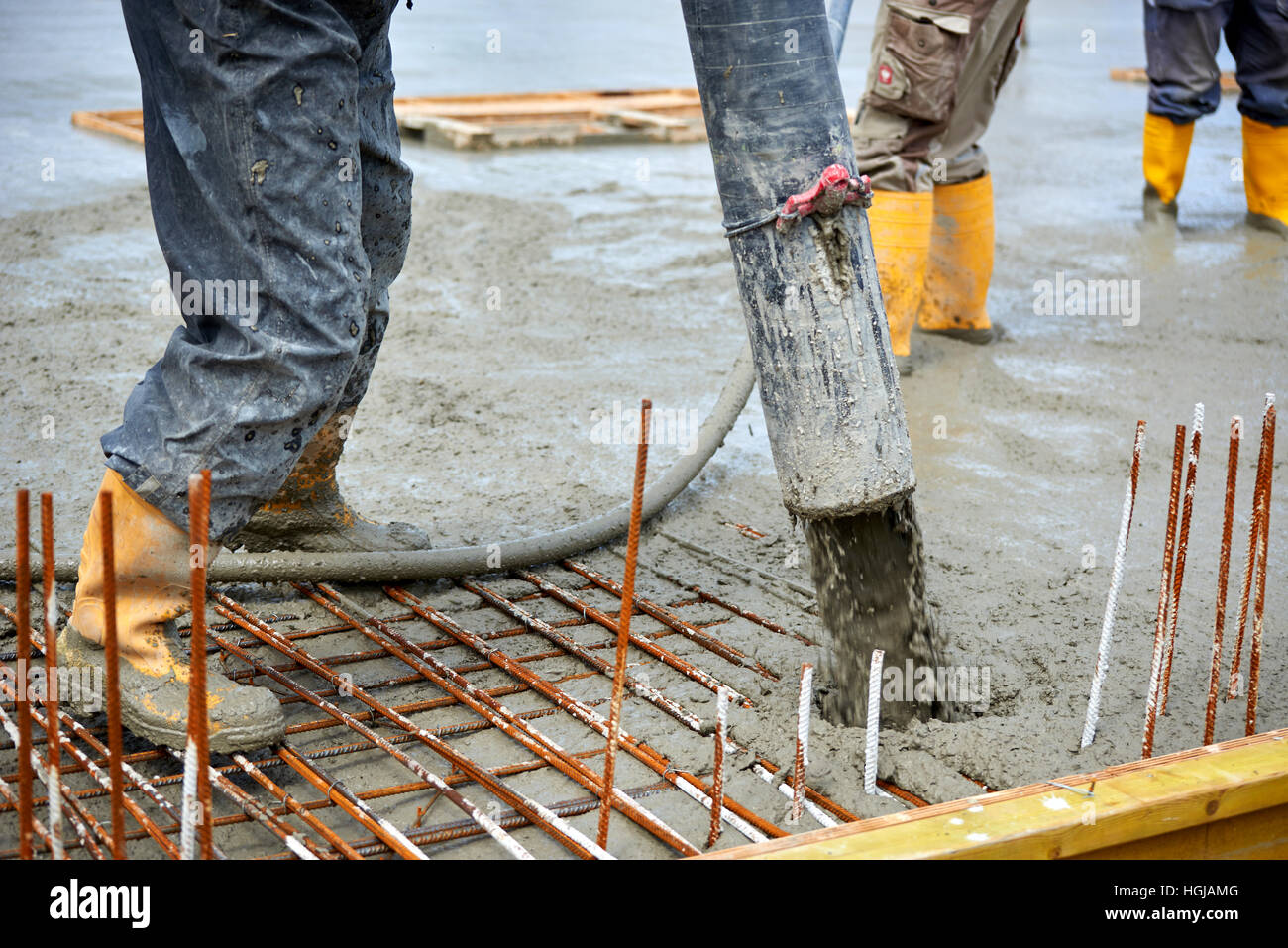 construction site pouring concrete Stock Photo - Alamy
