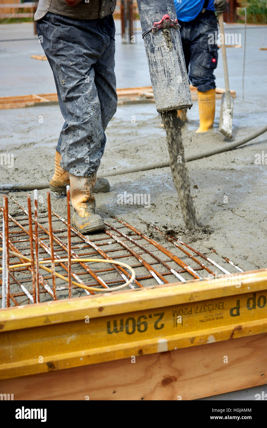 construction site pouring concrete Stock Photo - Alamy