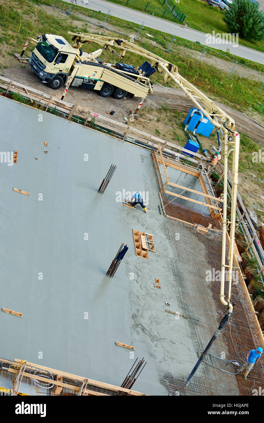 construction site pouring concrete Stock Photo - Alamy