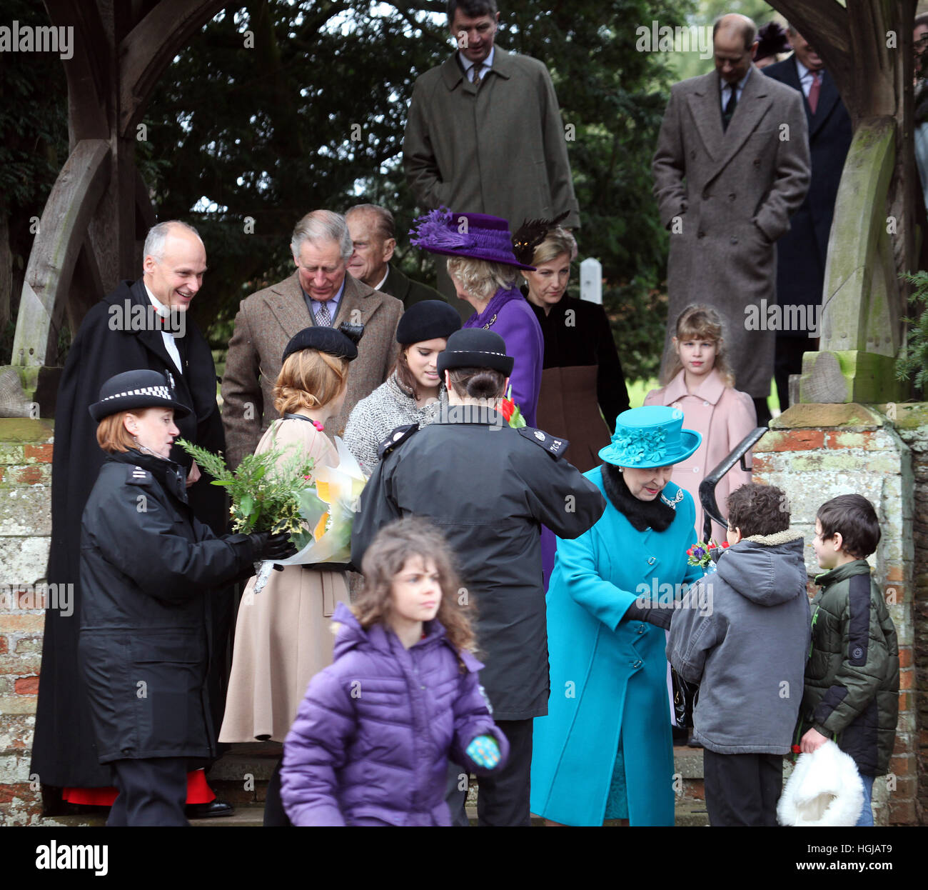 The Royal Family Attend the church of St Mary Magdalene on the ...