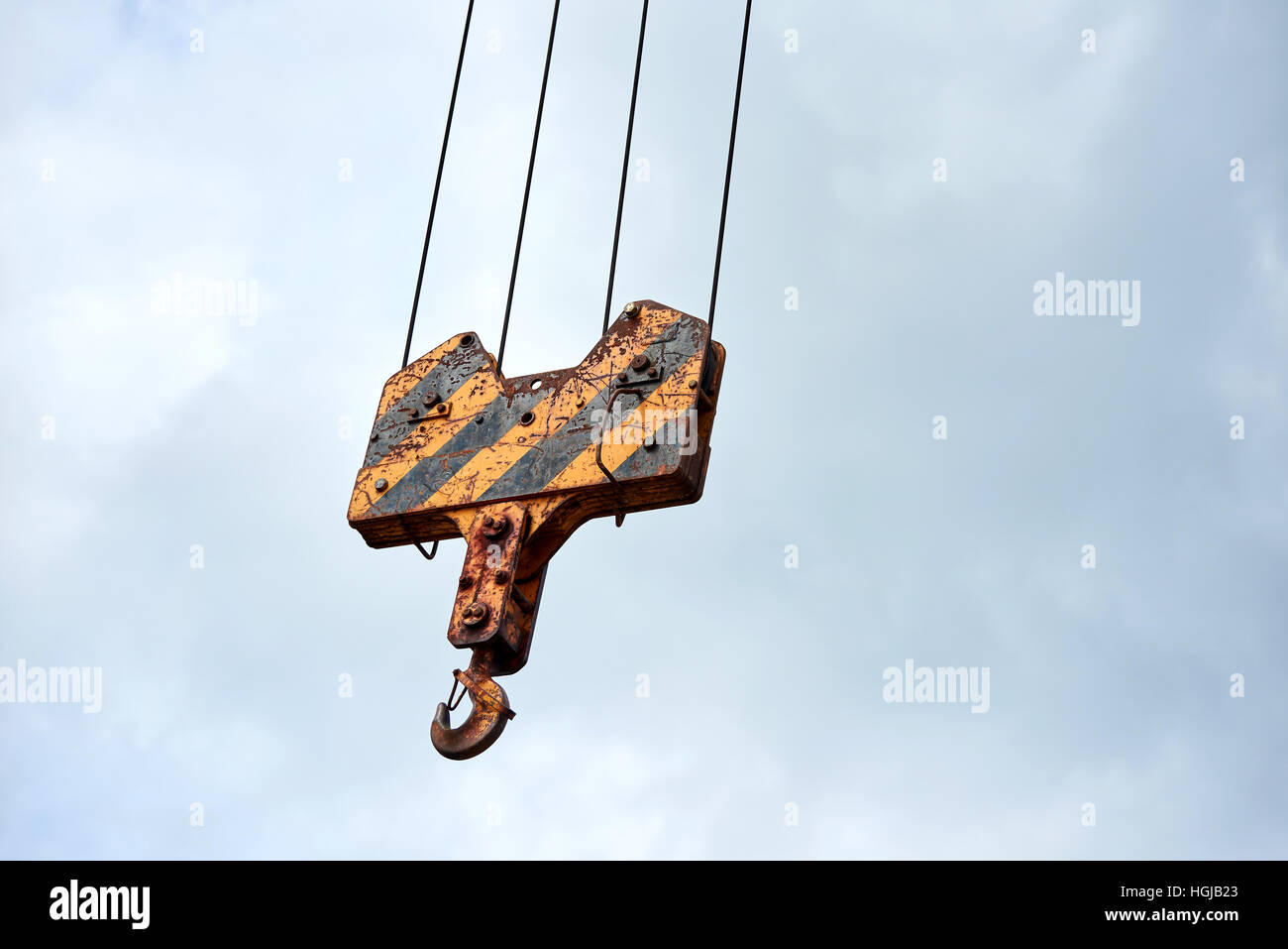 hook of crane on construction site Stock Photo - Alamy
