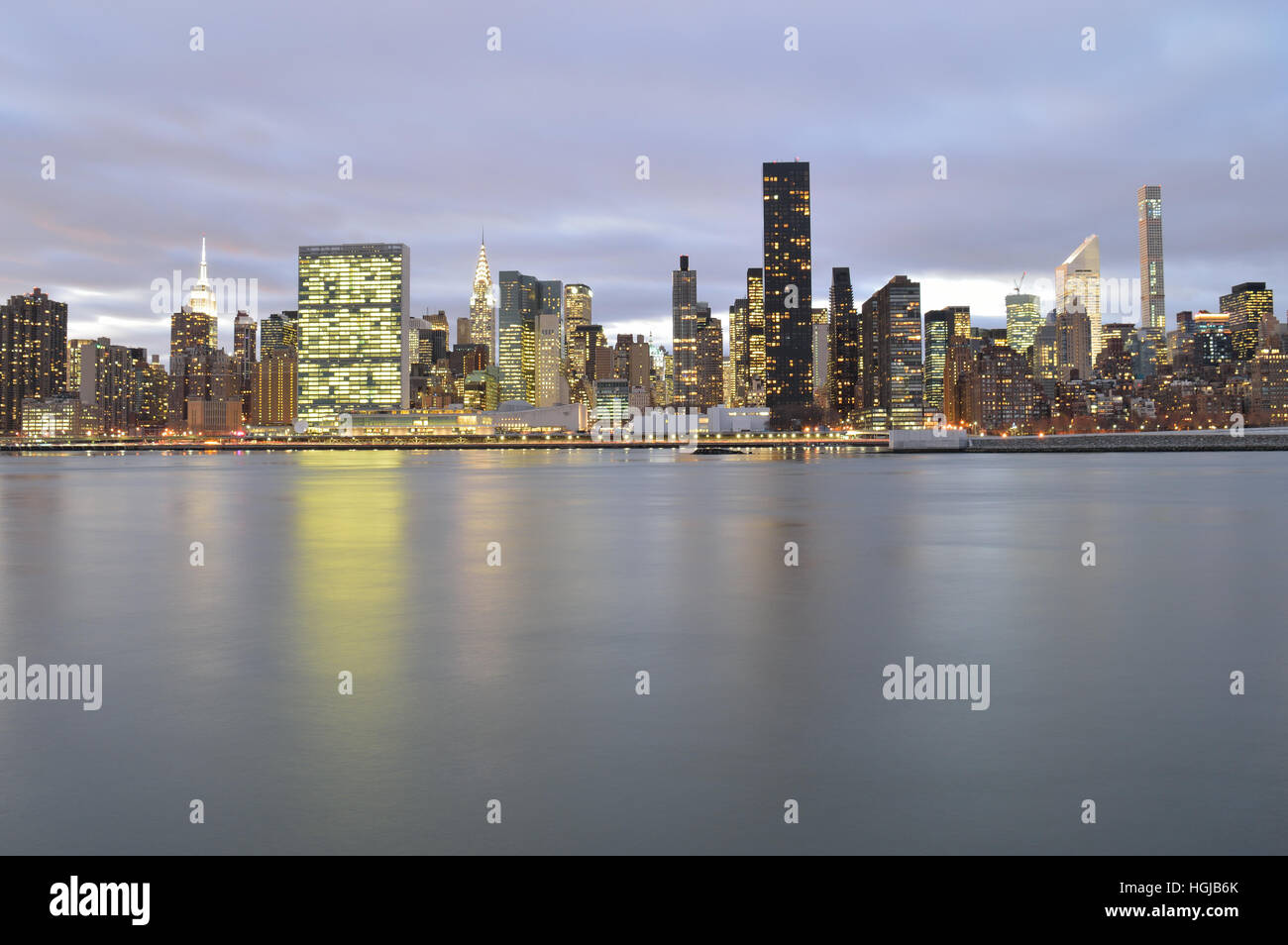 Manhattan skyline at night Stock Photo - Alamy