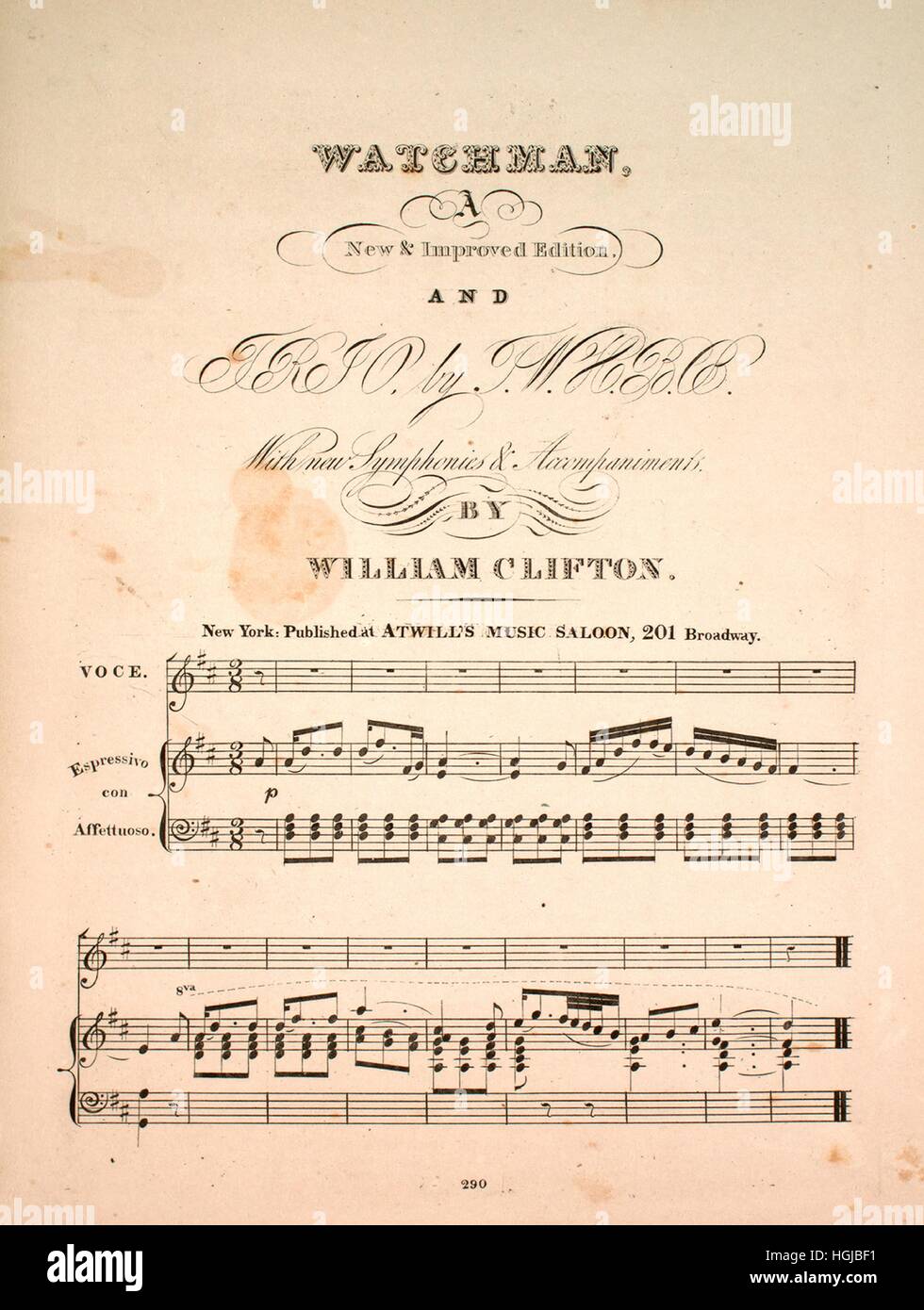 Sheet music cover image of the song 'The Watchman A New and Improved ...