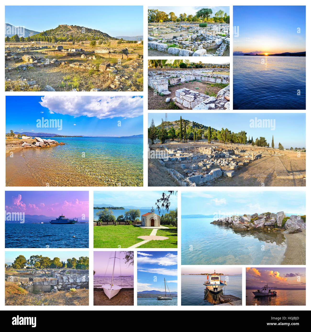 photo collage of Eretria Euboea Greece Stock Photo - Alamy