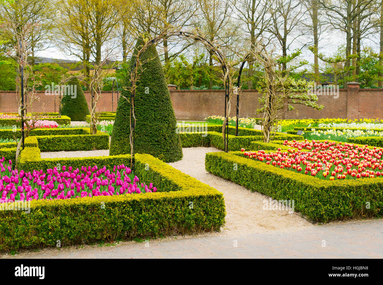 Formal spring garden Stock Photo - Alamy