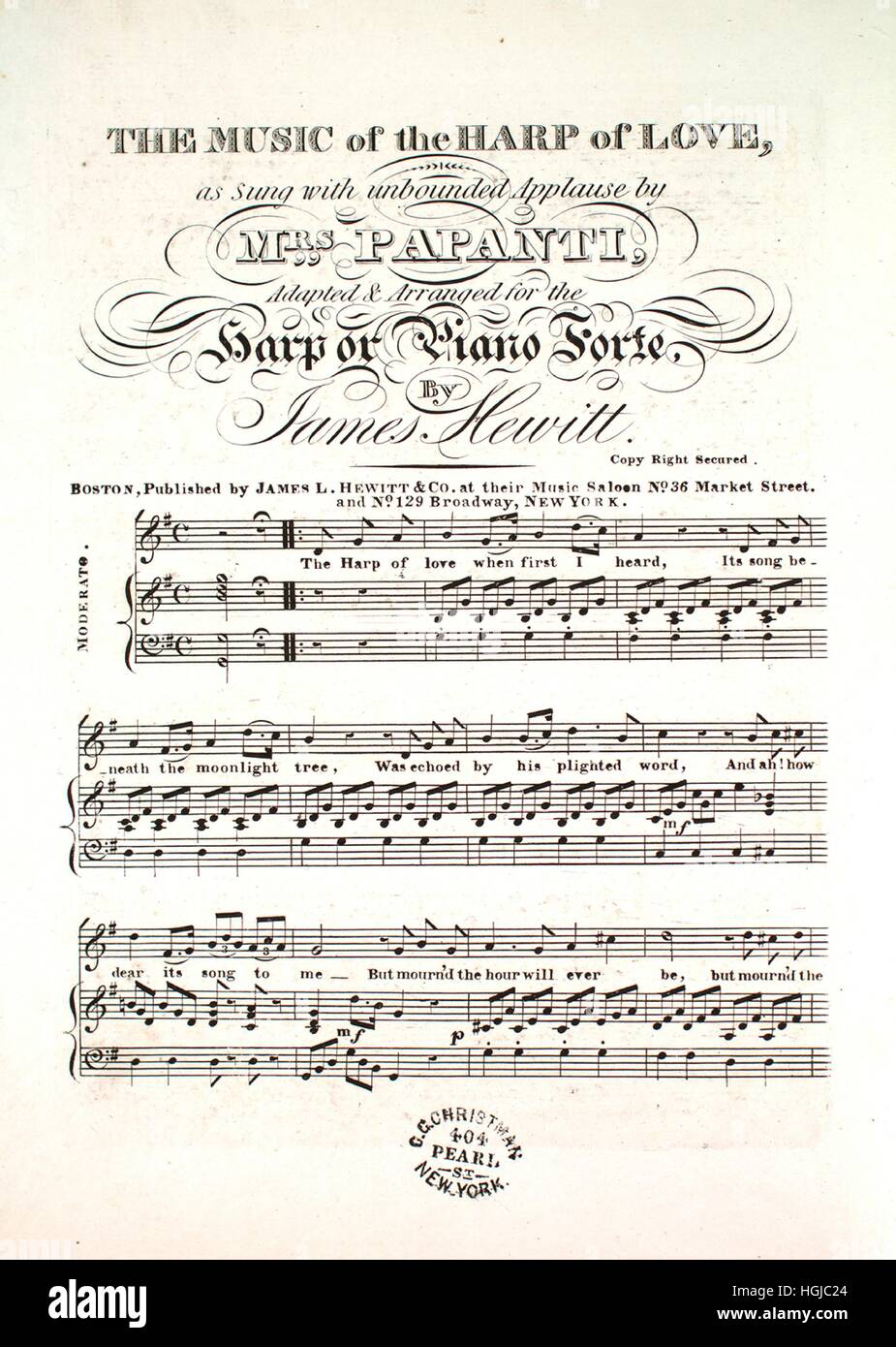 Sheet music cover image of the song 'The Music of the Harp of Love ...