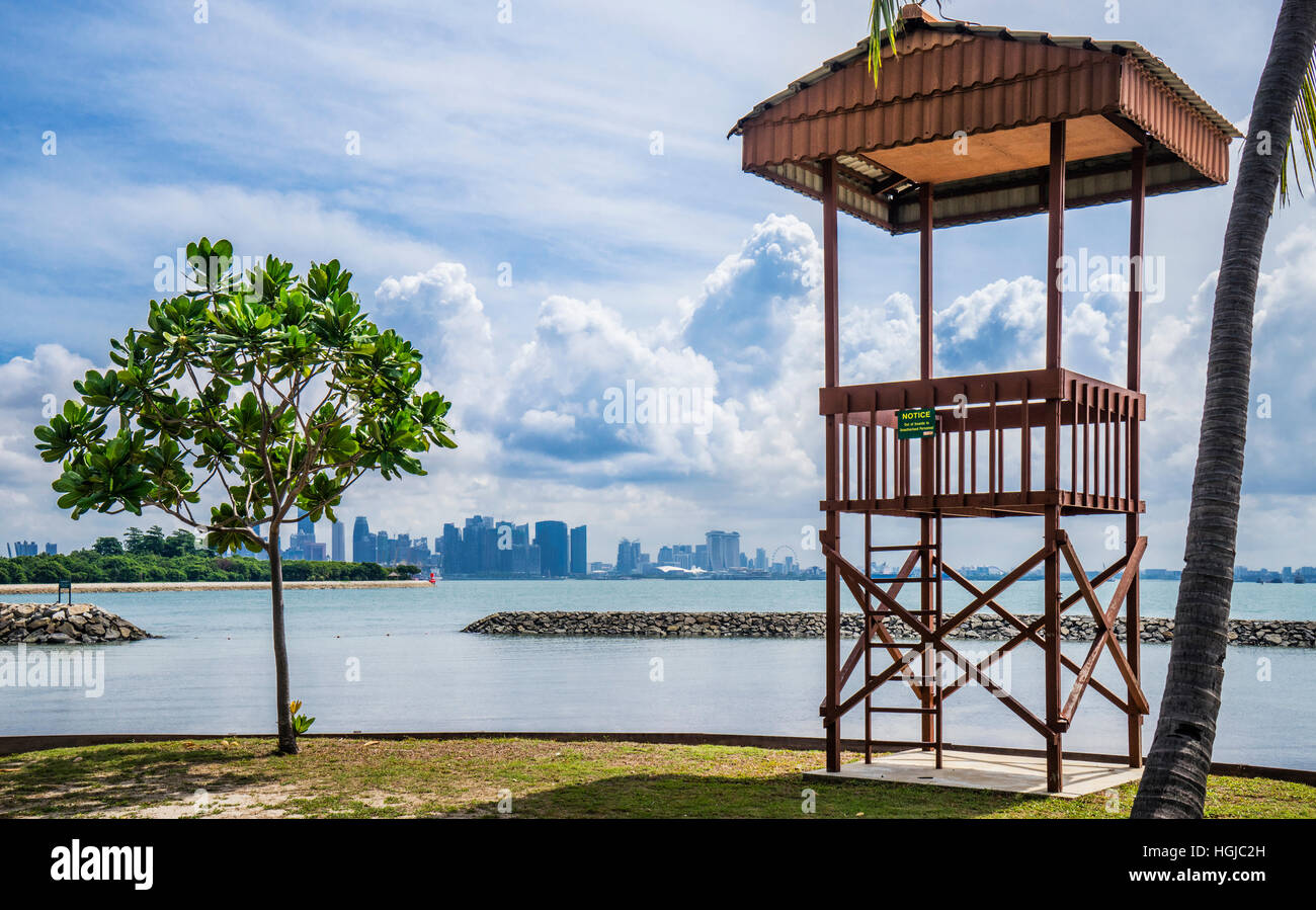 Singapore, beach at Kusu Island, also known as Tortoise Island Stock ...