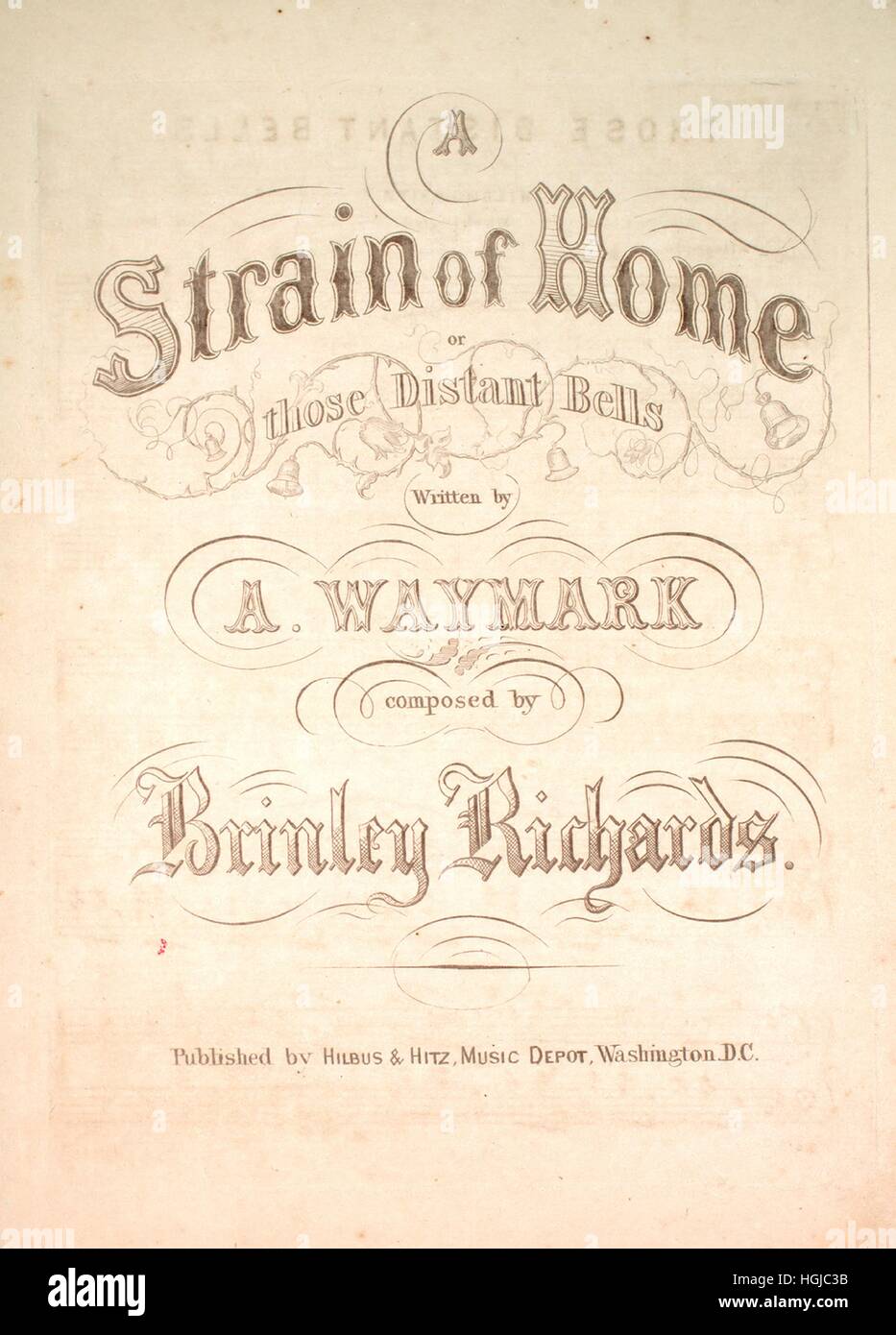 Sheet music cover image of the song 'A Strain of Home, or Those Distant ...