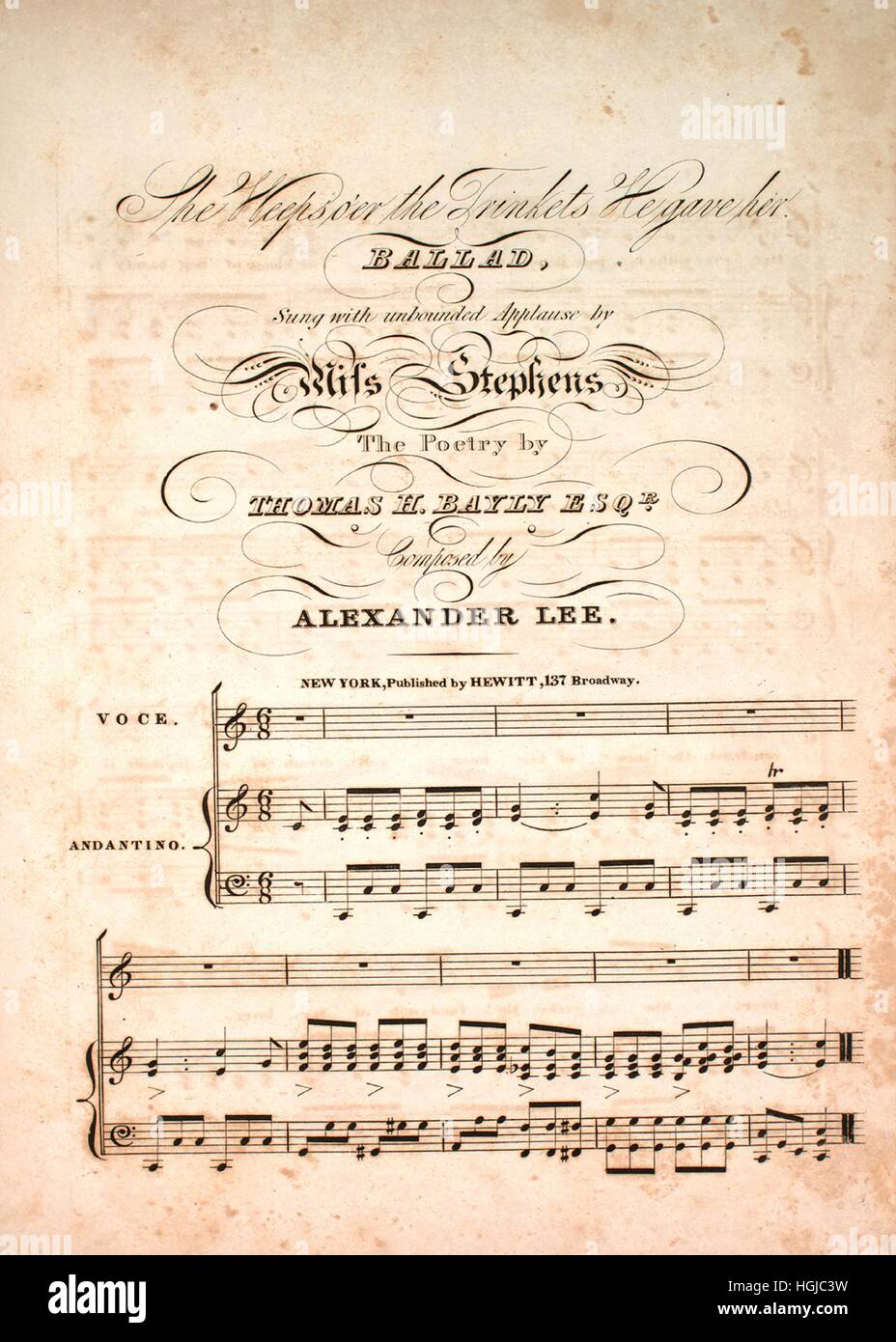 Sheet music cover image of the song 'She Weeps O'er the Trinkets He ...